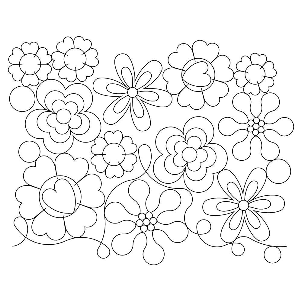 groovey flowers e2e 002 - Edge to Edge Quilting Patterns